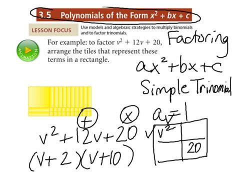 3 5 Factor Simple Trinomial Notes Ppt