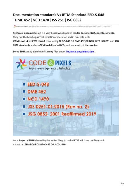 Technical Documentation Standards Vs Ietm Standardpdf Desktop