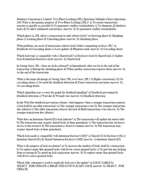 Database Concurrency Control Pdf Database Transaction Acid