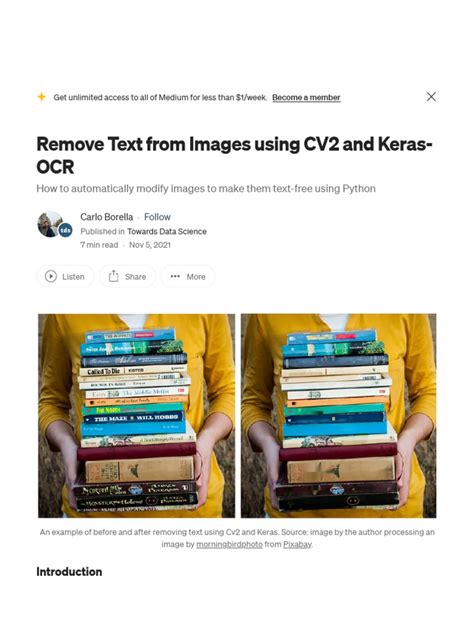 Remove Text From Images Using Cv2 And Keras Ocr By Carlo Borella Towards Data Science Pdf