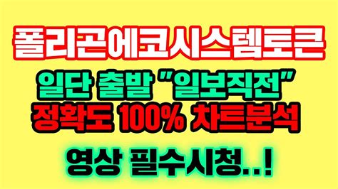 폴리곤에코시스템토큰 긴급 일단 출발하기 일보직전 확인 정확도 100 차트분석 영상 필수시청 코인시황 Youtube