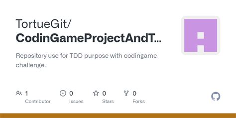 GitHub TortueGit CodinGameProjectAndTests Repository Use For TDD