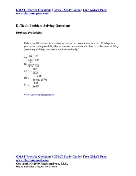 Practice Problem Solving Questions 1