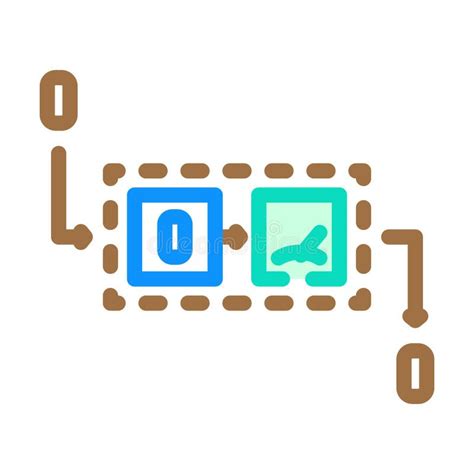 Qubit Measurement Quantum Computer Color Icon Vector Illustration Stock
