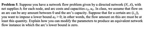 Solved Problem 5 ﻿suppose You Have A Network Flow Problem