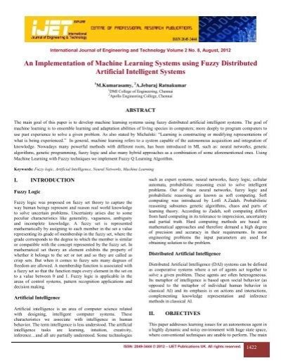 An Implementation Of Machine Learning Systems Using Fuzzy