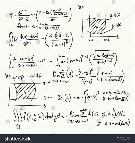 Vector Pattern Mathematical Formulas Calculations Graphs Stock Vector Royalty Free 357704369