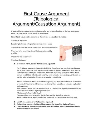 Causation Argument Teaching Resources