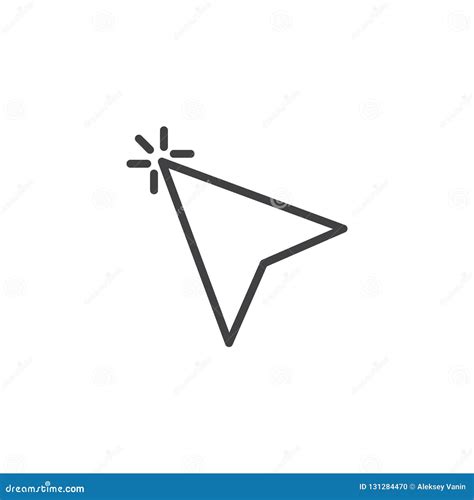 Cursor Clicking Outline Icon Stock Vector Illustration Of Communication Pictogram