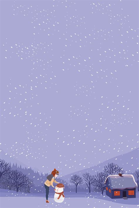 겨울 눈사람 소녀 일러스트 포스터 겨울 눈송이 눈사람 하우스 나무들 소녀 여행 일러스트 레이터 스타일 배경 배경 화면 및 일러스트 무료 다운로드 Pngtree