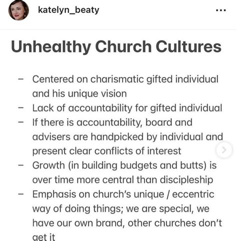 Unhealthy Vs Healthy Church Cultures Rleavingthenetwork