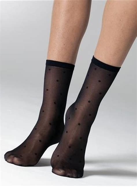 Gipsy Black Polka Dot Ankle High Socks Kiss Tights