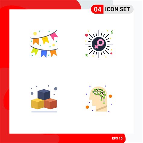 Set Of 4 Vector Flat Icons On Grid For Celebration Artificial Sex