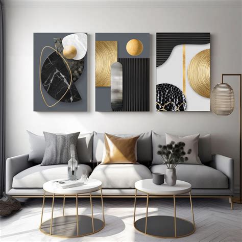 Картина на стену модульная интерьерная Абстракция Фигуры на холсте