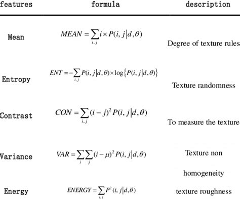 Commonly Used Texture Features Download Table