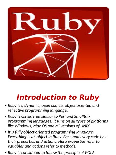 Introduction To Ruby And Rails Pdf Class Computer Programming Ruby Programming Language