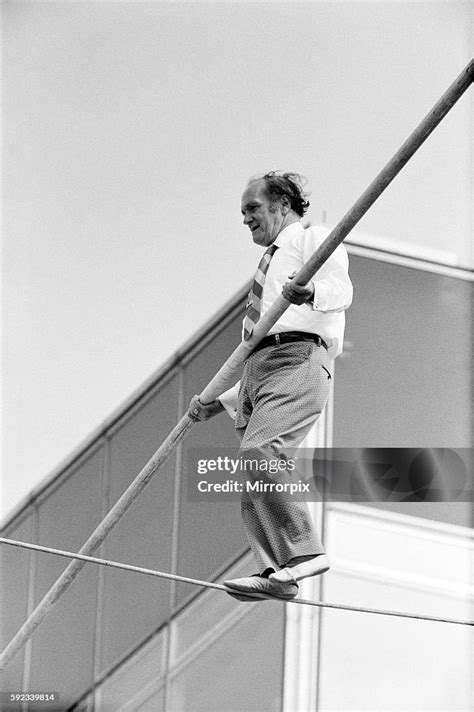 Karl Wallenda Tightrope Walker Above Bbc Television Centre White