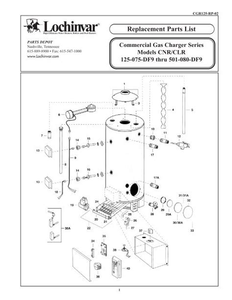Replacement Parts List Lochinvar