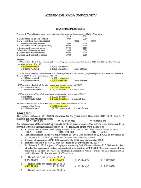 Correction Of Errors Pdf Debits And Credits Financial Economics