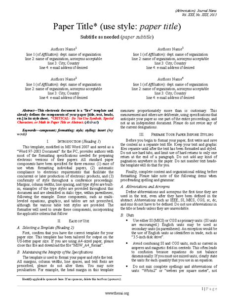 Sai Paper Format Abbreviation Journal Name Vol Xxx No Xxx 2013
