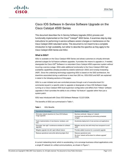 Cisco Ios Software In Service Software Upgrade On The Cisco Catalyst 4500 Series Pdf Cisco
