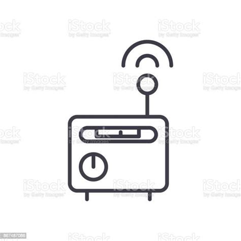 와이파이 라우터 개념 벡터 선 아이콘 기호 상징 고립 된 배경 그림 기업 재무와 산업에 대한 스톡 벡터 아트 및 기타 이미지 기업 재무와 산업 네트 스포츠 장비