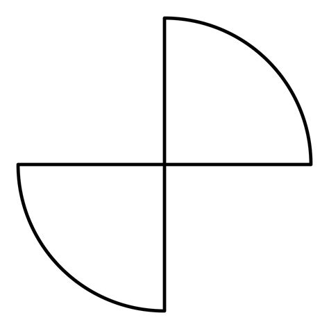 Part Circle 12 2 Two Contour Outline Line Icon Black Color Vector