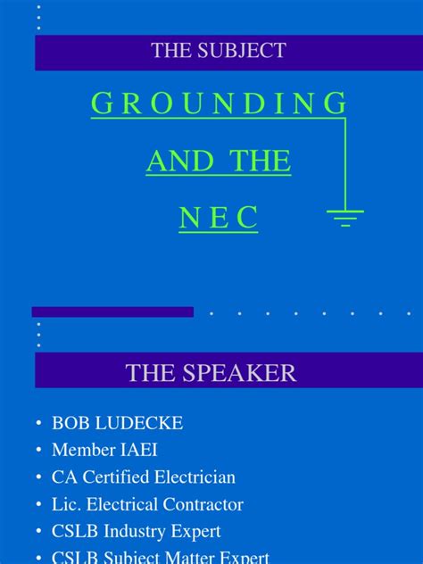 Grounding Presentation Pdf Electrical Wiring Electric Current