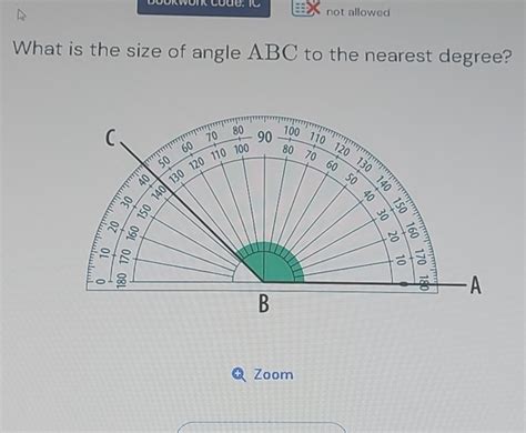solved work code ic not allowed what is the size of angle abc to the