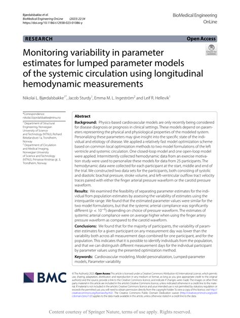 pdf monitoring variability in parameter estimates for lumped