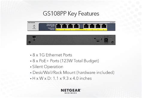 GS108PP Ethernet Unmanaged Switches NETGEAR