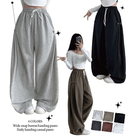 부기샵 제작특가💕[자체제작 허리잘록핏] 츄잉 비죠 스냅 비죠 롱 와이드 트레이닝팬츠