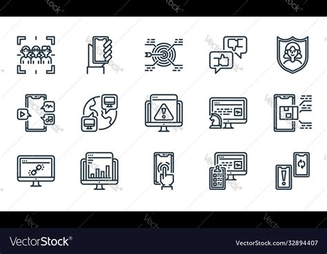 User Experience Line Icons Linear Set Quality Vector Image