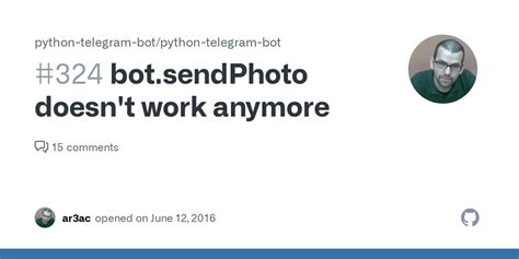 Ndphoto Doesnt Work Anymore · Issue 324 · Python Telegram Bot