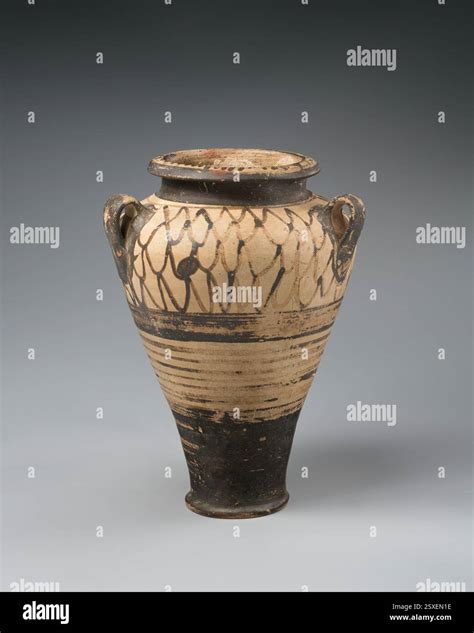 A Terracotta Pithoid Jar From The Mycenaean Civilization Dating To The 13th Century Bce The