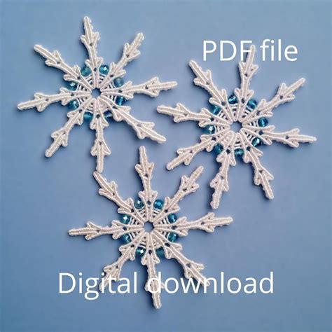 Snowflake Macrame Pattern Tutorial Pdf Digital Download Over 100 Pictures Handmade Xmas