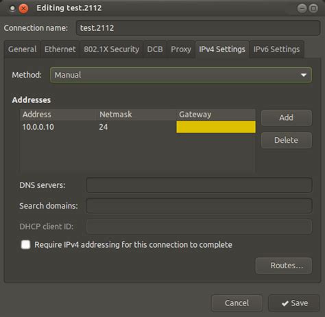 Networking Networkmanager Gui How To Affect A Vlan To An Ethernet Connection Ask Ubuntu