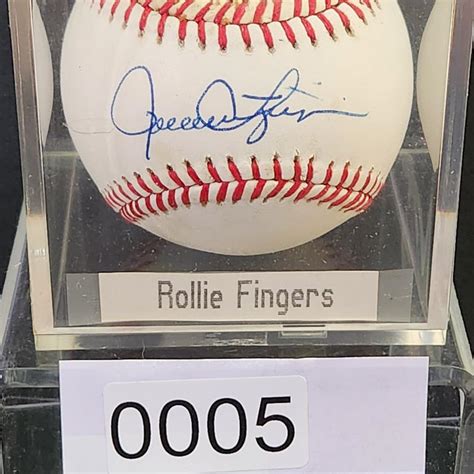Rollie Fingers Signed Baseball In Collectors Case