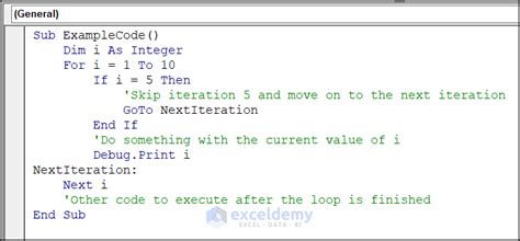 Excel Vba To Exit For Each Loop 4 Examples