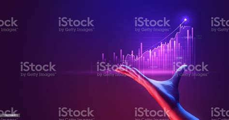 투자 금융 차트 주식 시장 사업을 보유하고 금융 성장 그래프 가상 기술 경제 디지털 분석을 마케팅 데이터 다이어그램과 성공