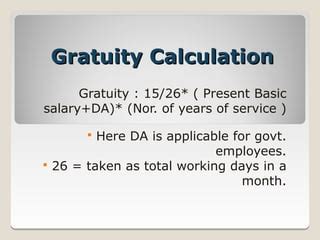 Gratuity Final PPT Personal Taxes Personal Finance
