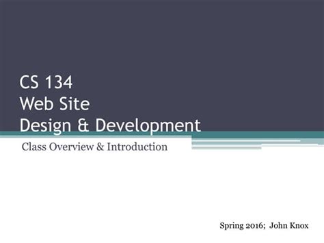 Cs134 1 Overview For Cs Studentpptx