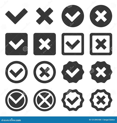 Checkbox Icon Set Vector Stock Vector Illustration Of Allowed 121395108