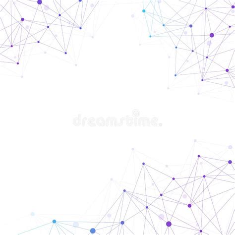 Geometric Abstract Technology Background With Connected Line And Dots Illustration Stock