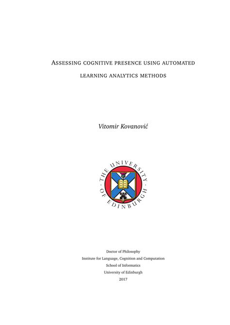 PDF Assessing Cognitive Presence Using Automated Learning Analytics