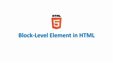Block Level Element In Html Youtube
