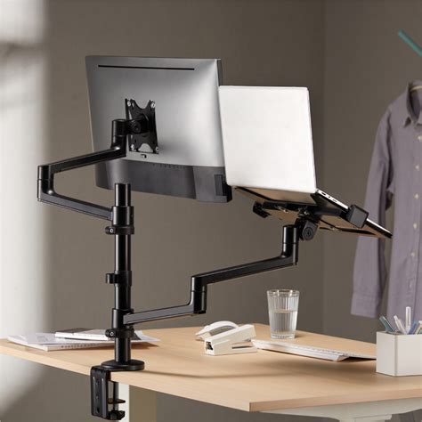 Premium Aluminum Articulating Monitor Arm With Laptop Tray Supplier And