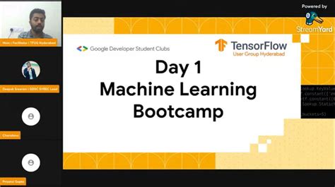 Excited To Be Part Of A 7 Day Bootcamp On Machine Learning And Tensorflow For Beginners