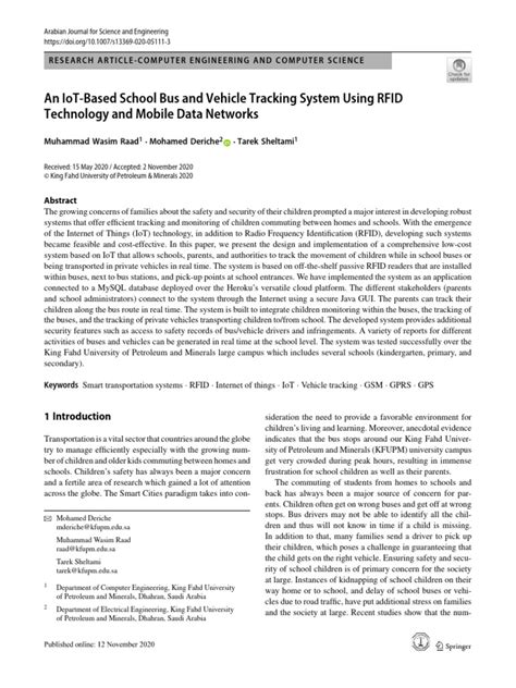 an iot based school bus and vehicle tracking system using rfid