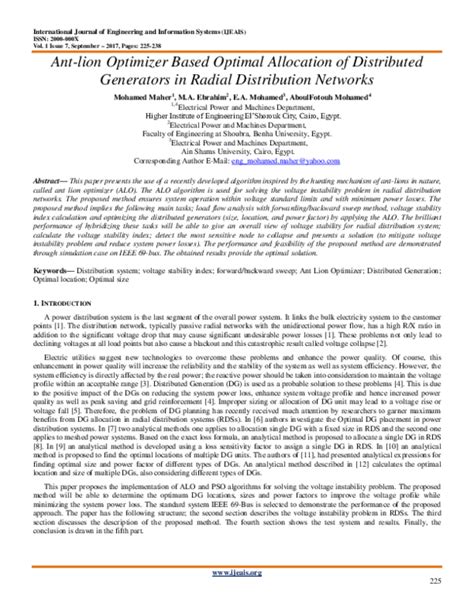 Pdf Ant Lion Optimizer Based Optimal Allocation Of Distributed
